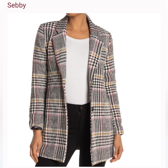 Sebby | Jackets & Coats | Sebby Collection Glen Plaid Herringbone Coat ...